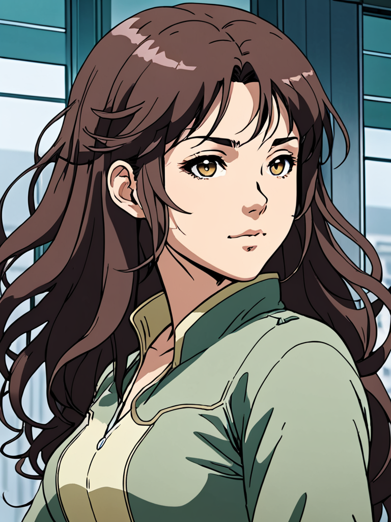 girl, manga, ghost in a shell, cute, anime, long curly brown hair ...