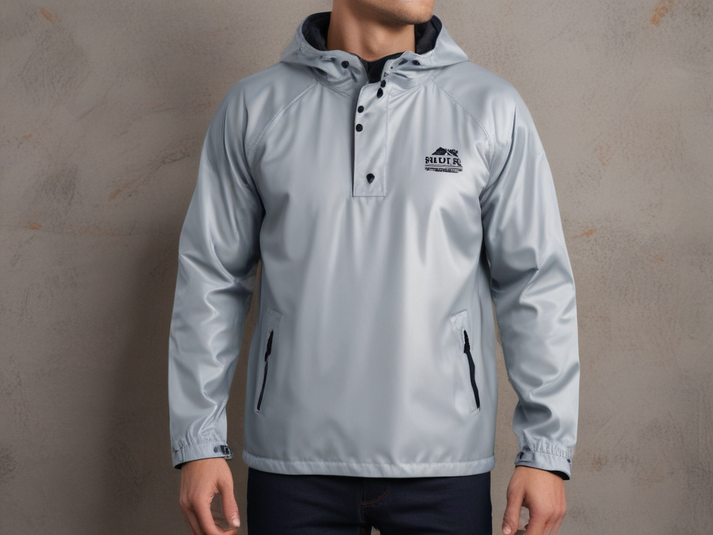 Windcheater mockup with grey reflective sticker