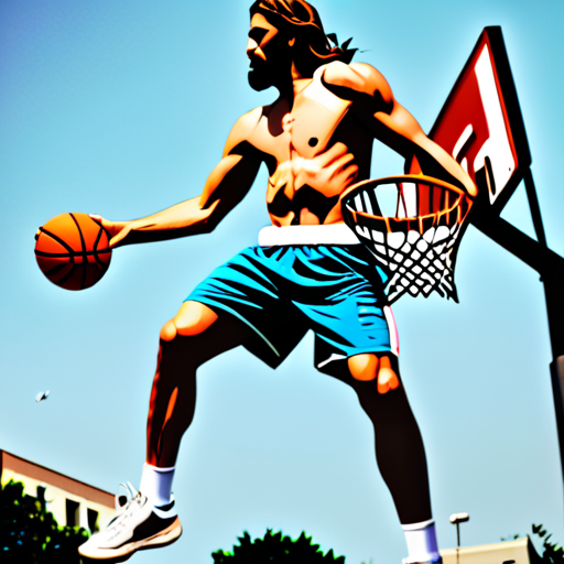 Jesus Christ playing basketball and dunking on someone