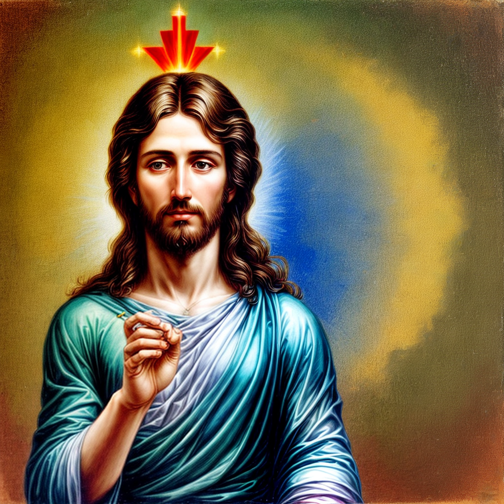 Christ with Aura - Most Gorgeous, Beautiful and Holy Art of Positive Energy