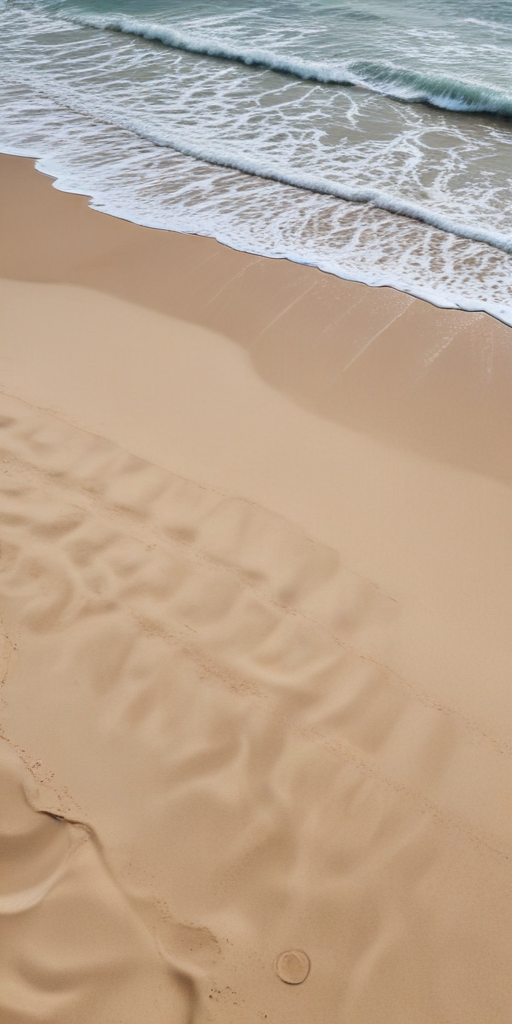 Tranquil Beach Scene with Gentle Waves and Soft Sandy Shoreline Patterns