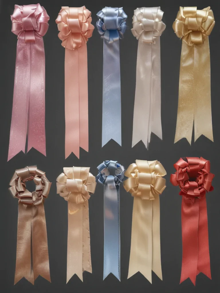 Collection of Colorful Satin Ribbons with Elegant Bows and Flowing Tails