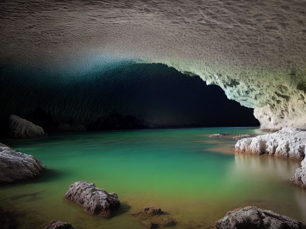 a horrible hole of a cave looking real without water