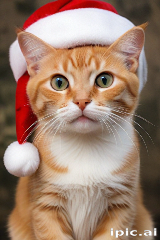 A Festive Ginger Cat Wearing a Santa Hat for the Holidays