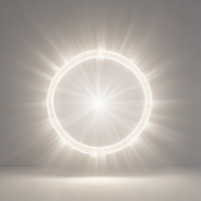 Radiant Circular Light Illuminating a Soft Background with Glowing Effects
