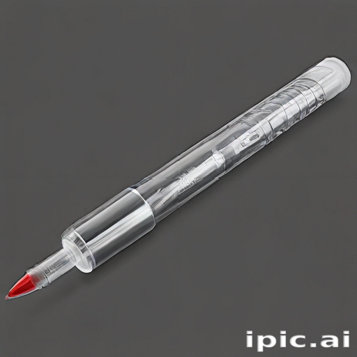 Clear Bodied Pen with Red Tip for Precision Writing and Drawing