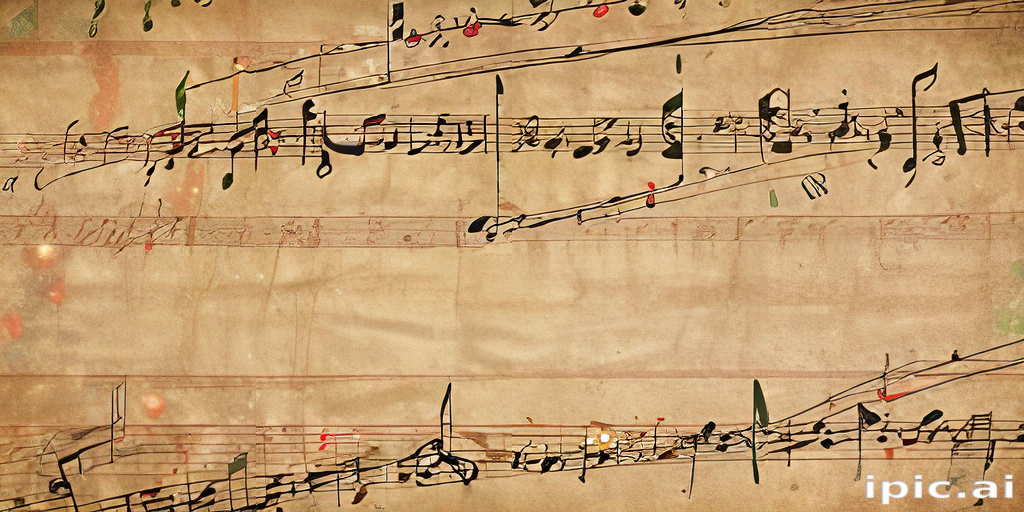 An Elegant Display of Classical Music Notation on Aged Paper Background
