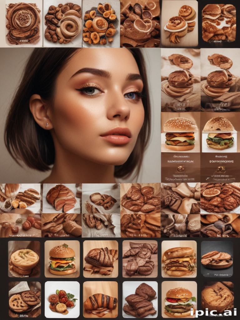A Collection of Delicious Baked Goods and a Model's Beautiful Portrait