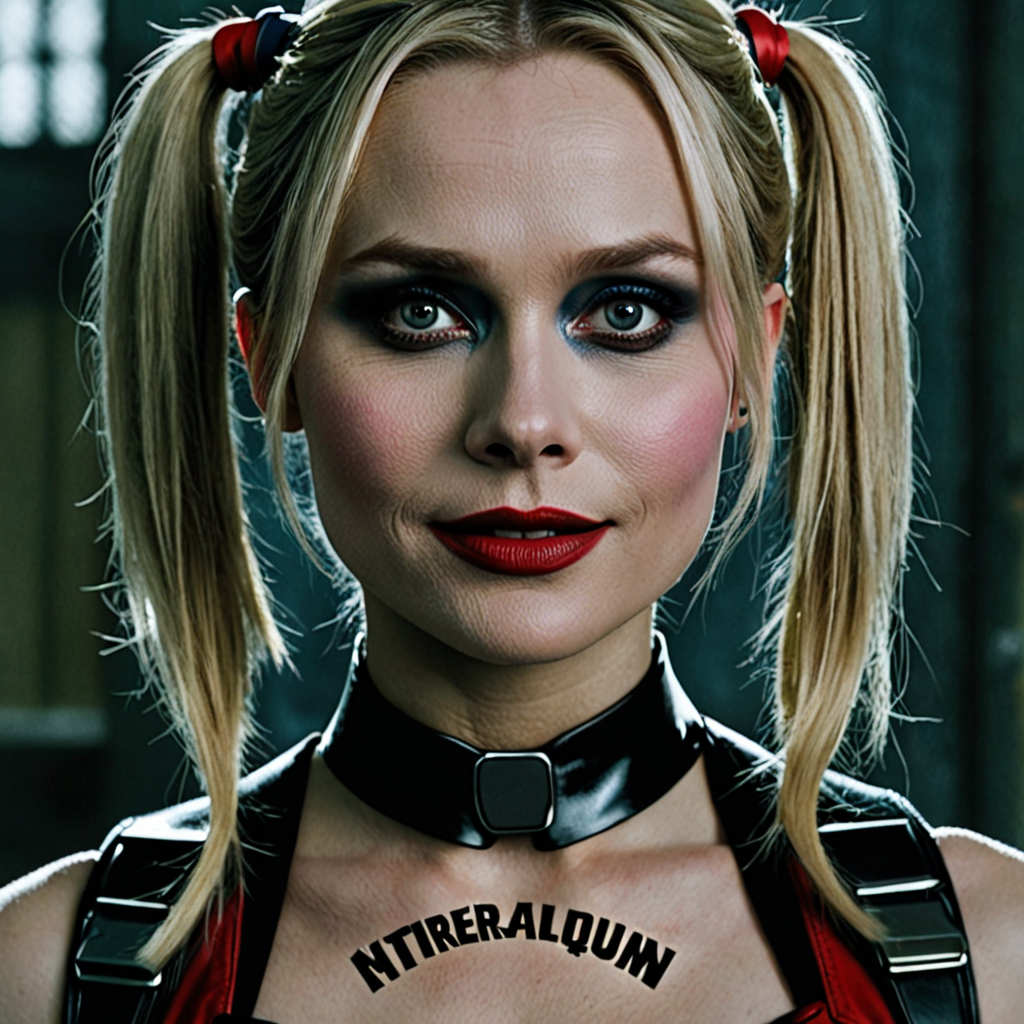 kristen bell as harley quinn in arkham asylum