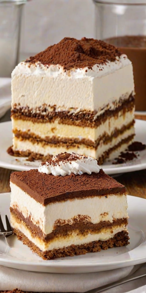 Delicious Layers of Creamy Dessert with Chocolate and Coffee Flavors.
