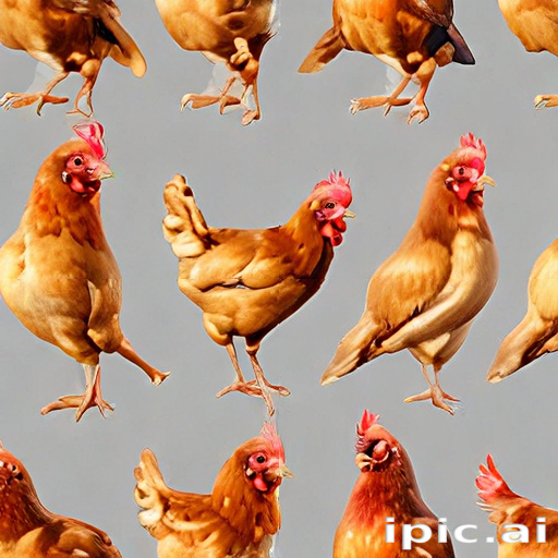 A Colorful Collage of Playful Chickens in Various Poses and Positions.
