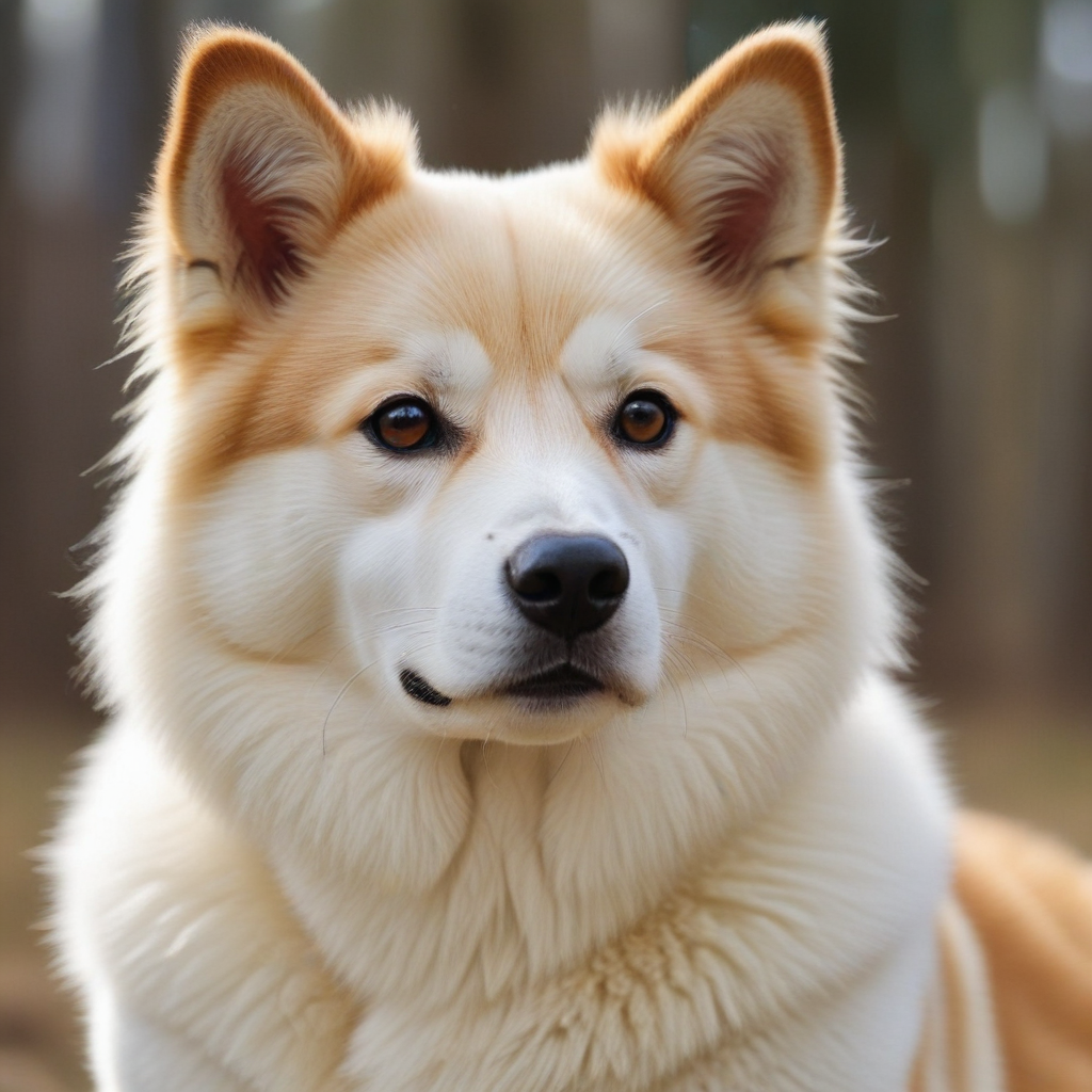 A Majestic Dog with Fluffy Fur and Captivating Brown Eyes in Nature.