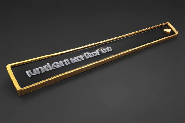 Stylized Metallic Sign Featuring the Words 'Under Effect' in Bold Design
