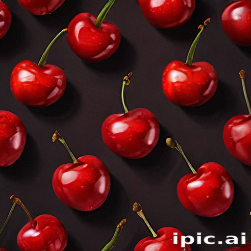 Vibrant Red Cherries Arranged Beautifully on a Dark Background Display