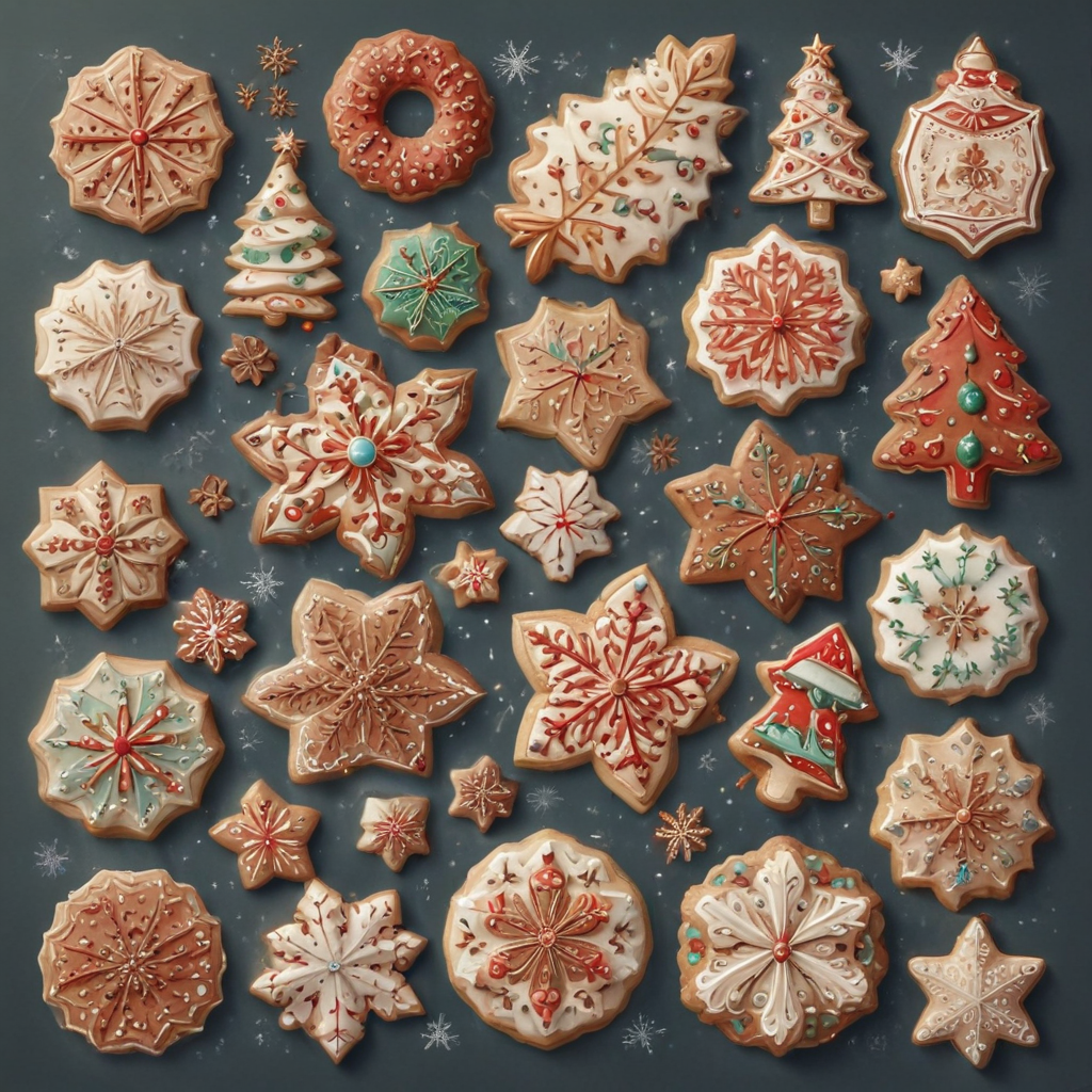 Deliciously Decorated Christmas Cookies in Festive Shapes and Colors