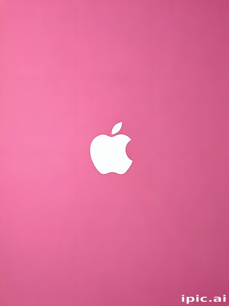 Stylish Pink Background Featuring the Iconic Apple Logo in the Center