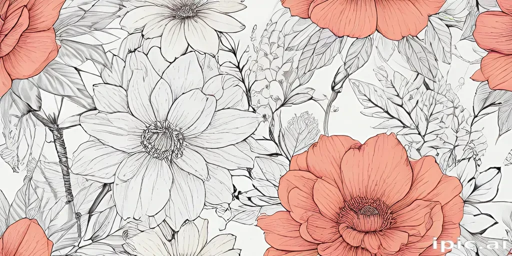 Elegant Floral Design Featuring Delicate Flowers in Soft Coral and ...