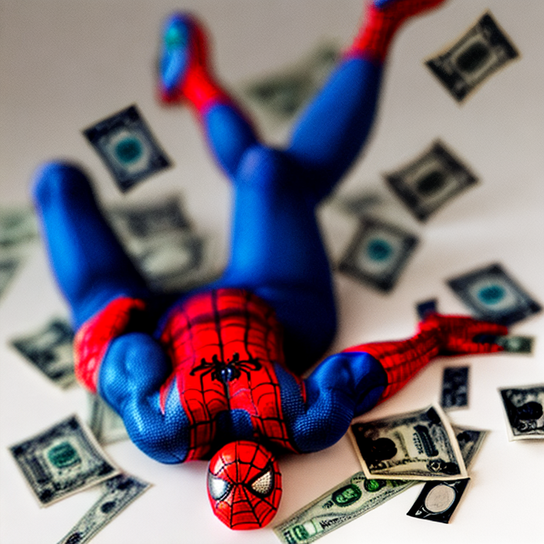 spider man counting money bills