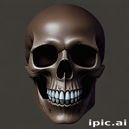 Realistic 3D Render of a Skull with Detailed Textures and Features