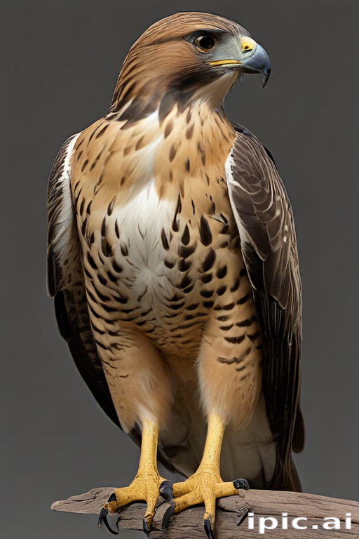 Majestic Hawk Perched Gracefully, Showcasing Stunning Feathers and ...