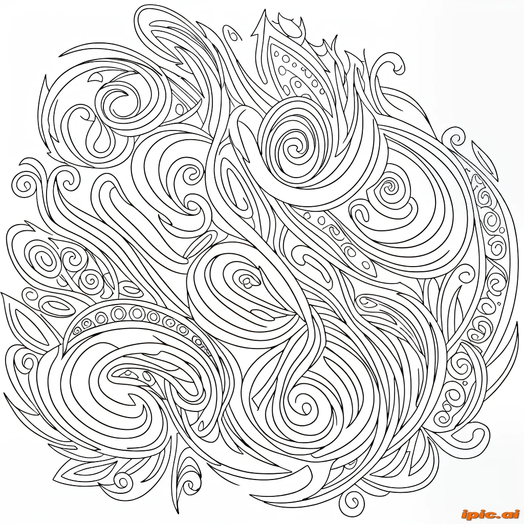 Intricate Swirls and Patterns: A Beautiful Abstract Line Art Design