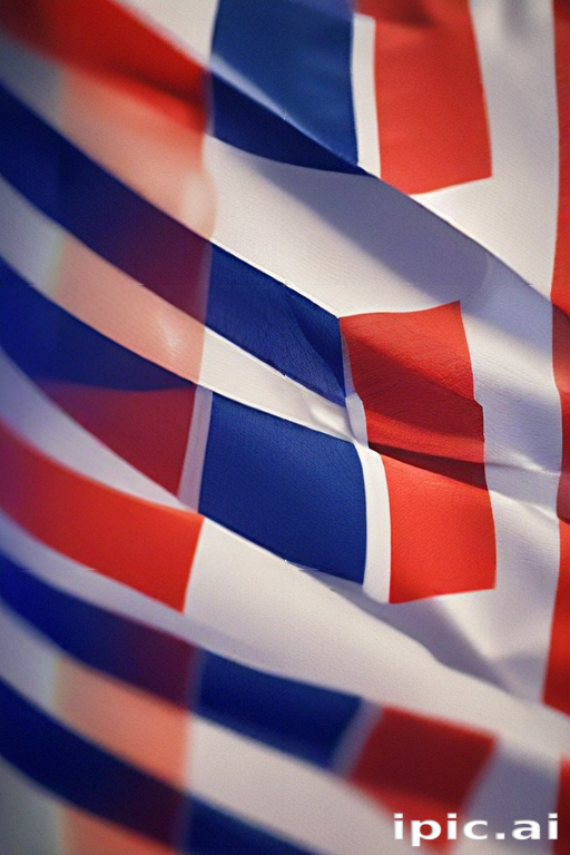 Close-Up View of a Waving Union Jack Flag with Vibrant Colors