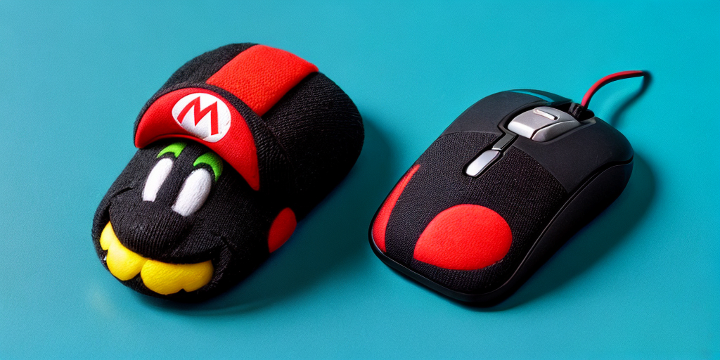 Mario Bros in the form of a computer mouse