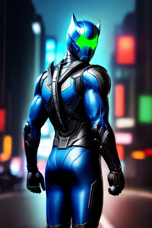 masked rider, superhero, blue basic color, shark hero motif, arrow ...
