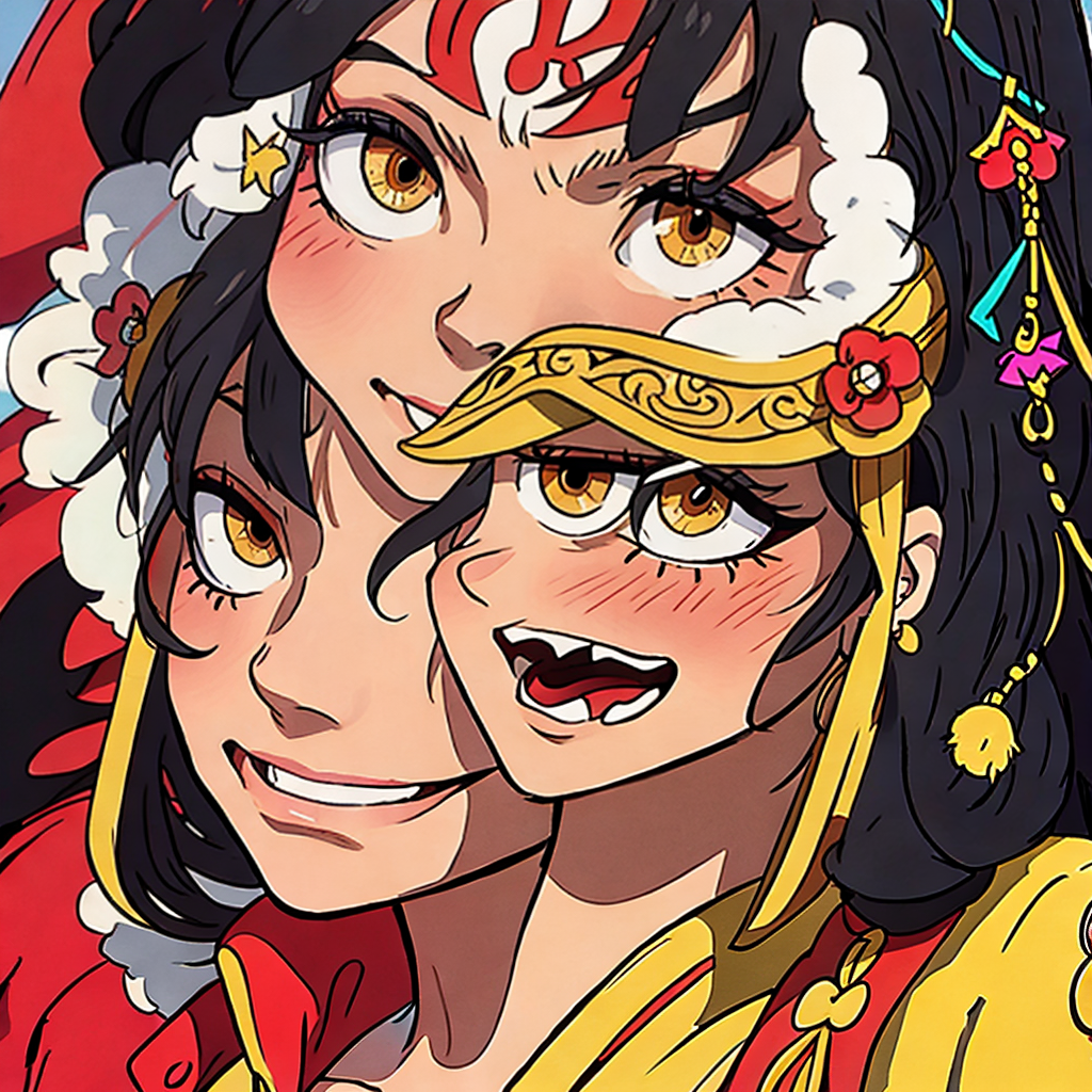 luffy from one piece with make up joker face