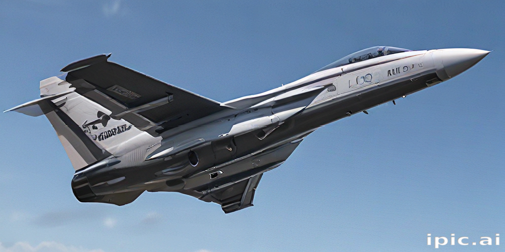 Advanced Fighter Jet in Mid-Flight Maneuver Against a Clear Blue Sky