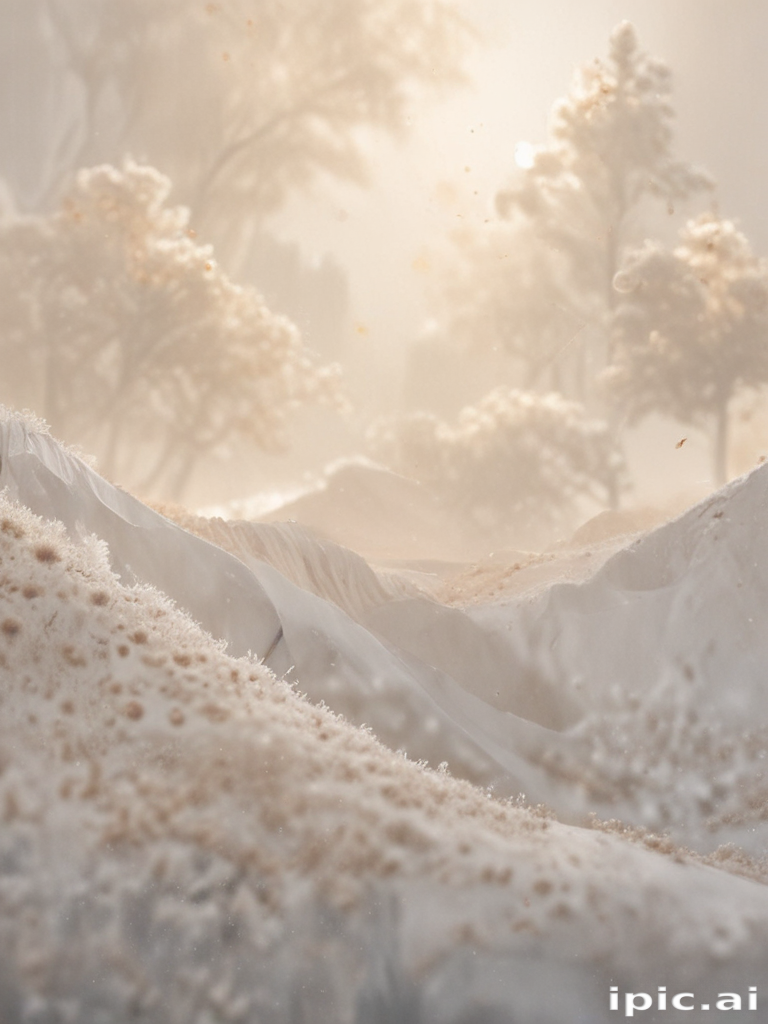 Serene Winter Landscape with Soft Snow-Covered Hills and Gentle Light