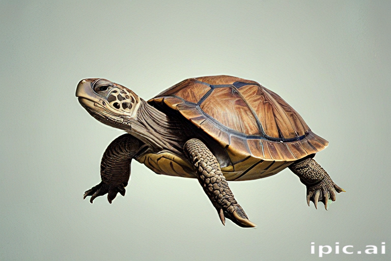 A Realistic Artistic Representation of a Turtle with Detailed Shell Design
