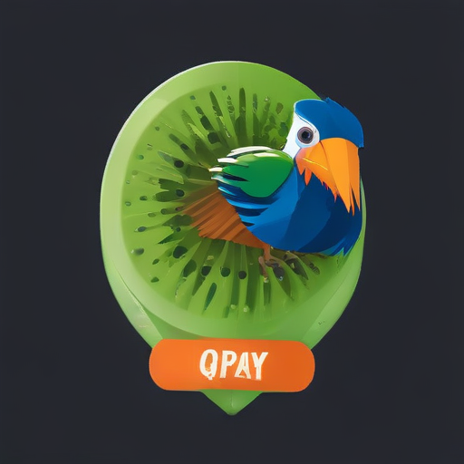 logo for a instant payment company called QRpay with a Kiwi bird