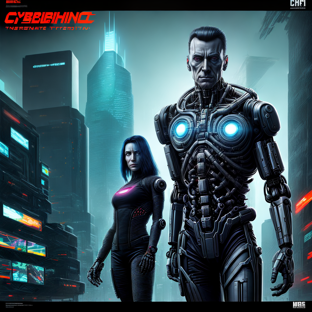 cybernetic implants cyberpunk art movie poster