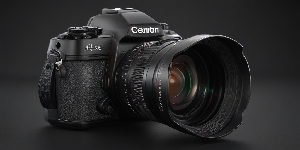A Close-Up View of a Stylish Black Camera with a Large Lens