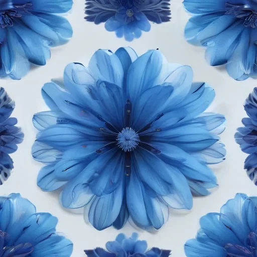 Beautiful Blue Floral Pattern Featuring Delicate Petals and Vibrant Colors