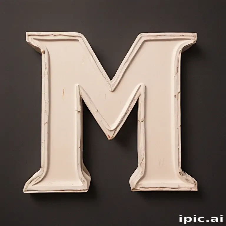 Decorative Vintage Letter M Against a Dark Background for Stylish Interiors