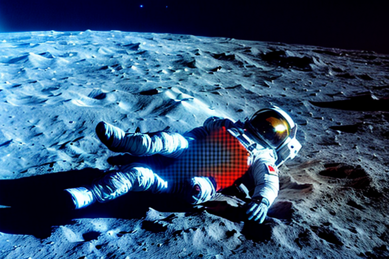 An astronaut dying on the moon
