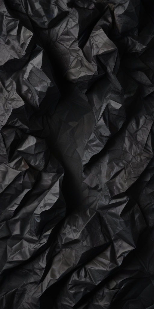 Intricate Patterns of Crumpled Black Paper Creating a Textured Surface