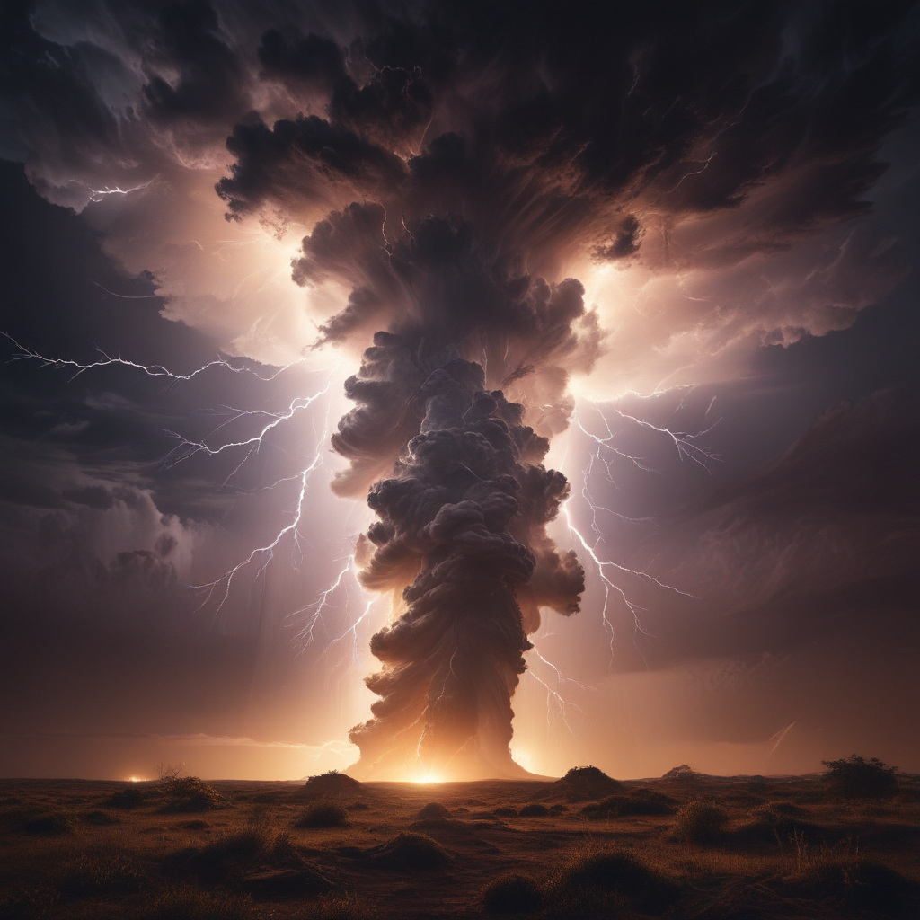 Majestic Storm Unleashing Power: A Dramatic Lightning-Infused Cloud ...