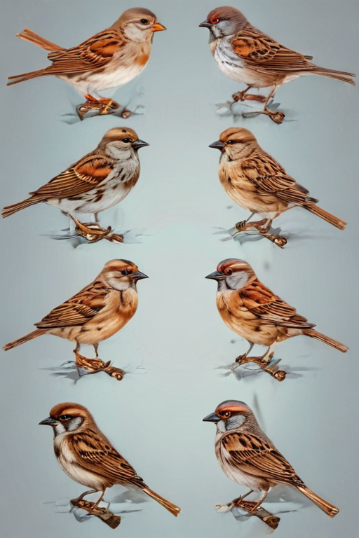 An Artistic Collection of Sparrows Showcasing Their Unique Features and ...