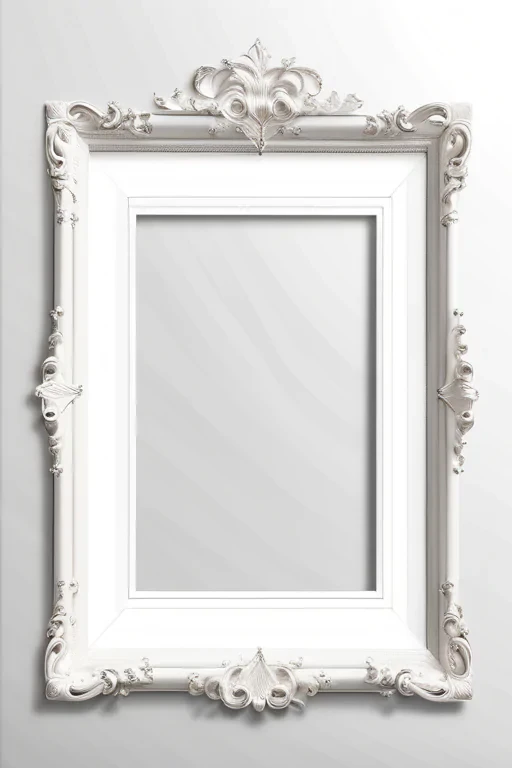 Elegant White Decorative Frame Ready for a Beautiful Artwork Display.