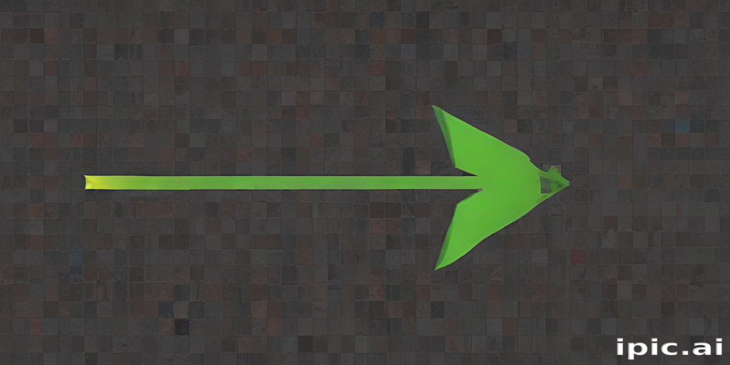 Bright Green Arrow Pointing Right Against a Dark Textured Background