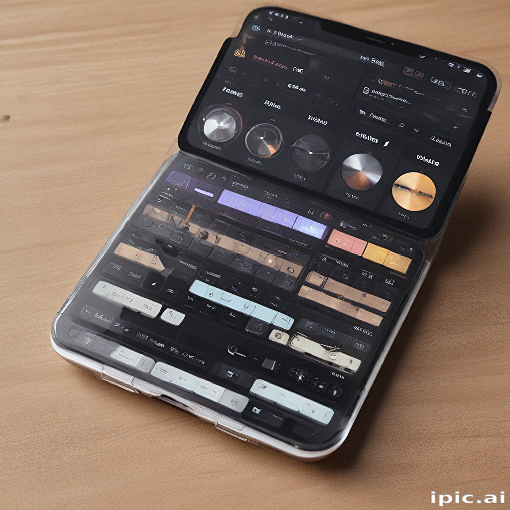 Futuristic Dual-Screen Device Showcasing Innovative Digital Music ...