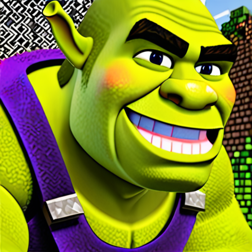 Shrek playing minecraft