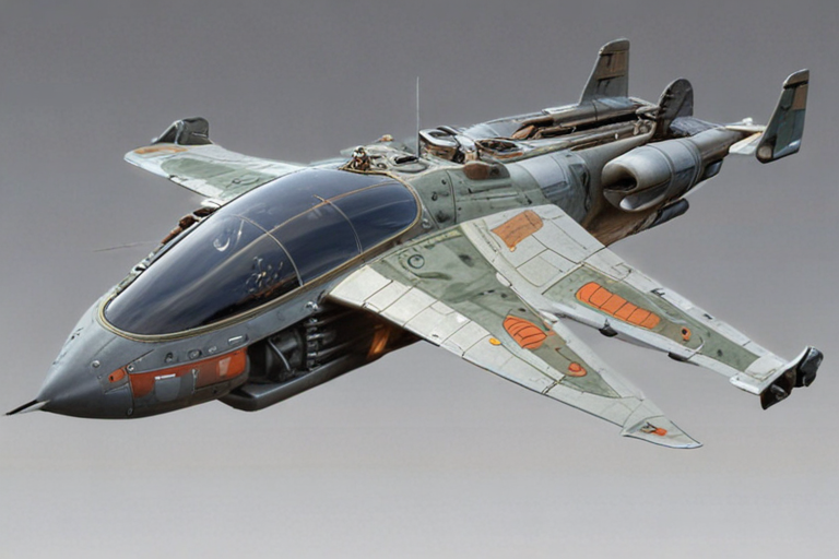 scifi flying vehicle, made for combat, single seated like a motorcycle ...