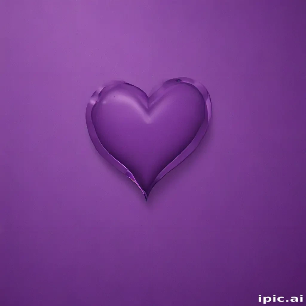 Elegant Purple Heart Design on a Vibrant Solid Purple Background