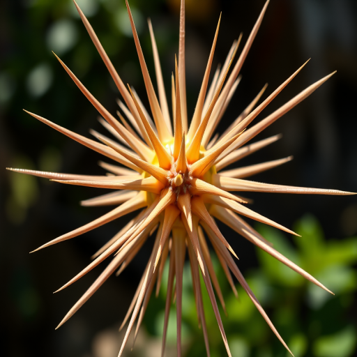 Abstract Representation of a Shattered Sphere with Sharp, Radiating Spikes