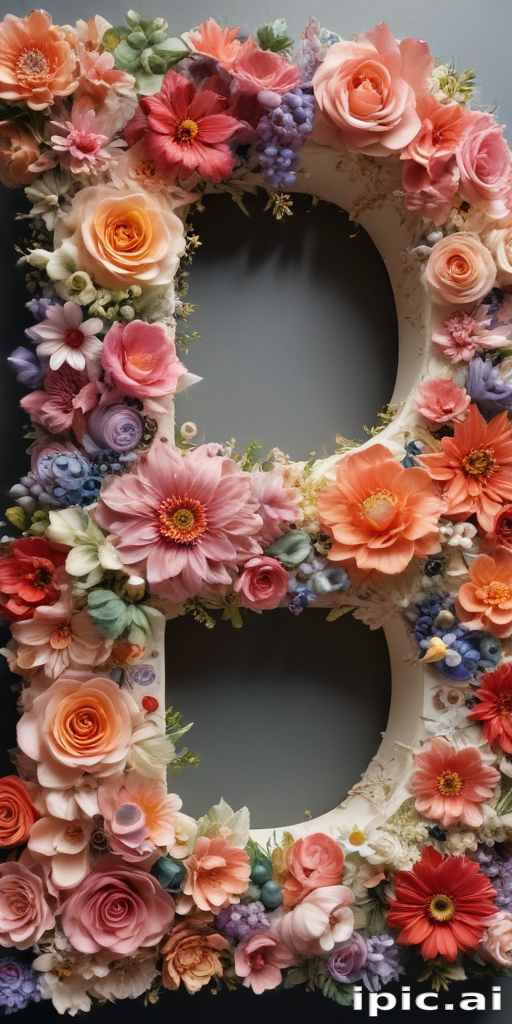 Beautiful Floral Arrangement Forming the Letter B in Vibrant Colors