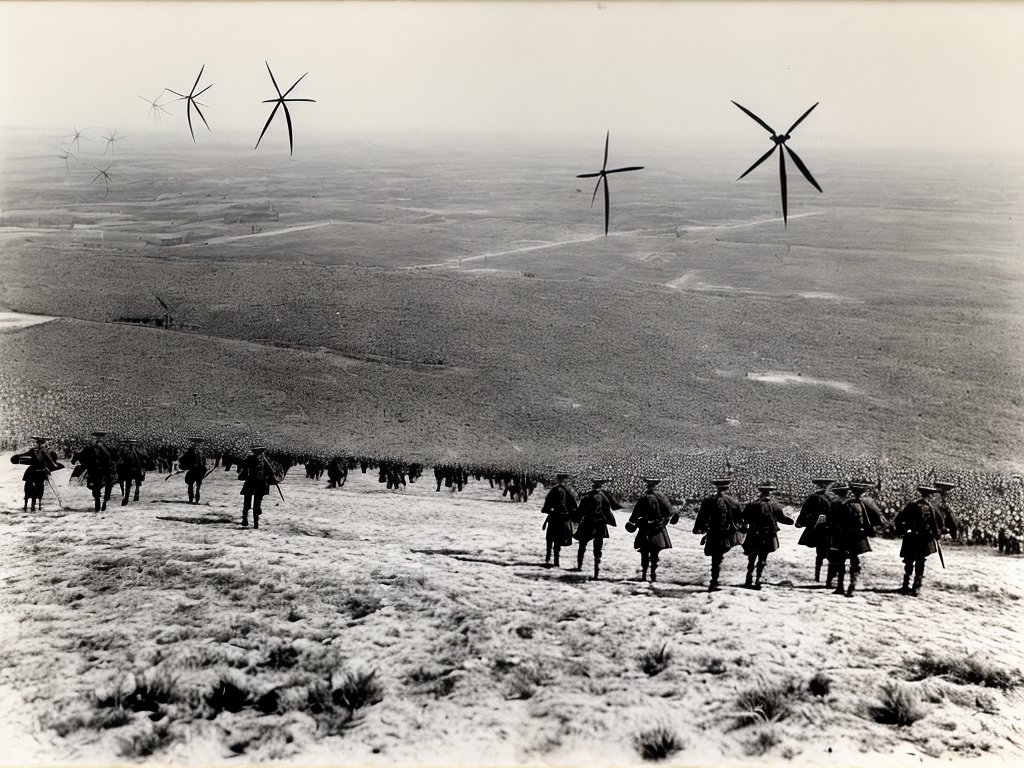 wind turning into knives chasing ww1 soldiers